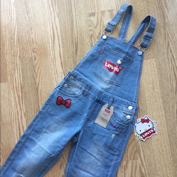 Hello Kitty | Bottoms | Hello Kitty X Levis Denim Overalls Big Girls ...